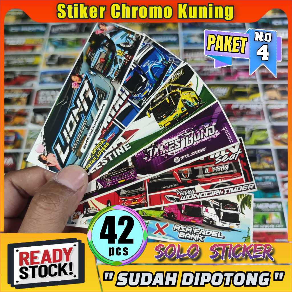 Jual Stiker Bus Panjang Isi 42pc SUDAH DIPOTONG Bahan Chromo Glossy ...