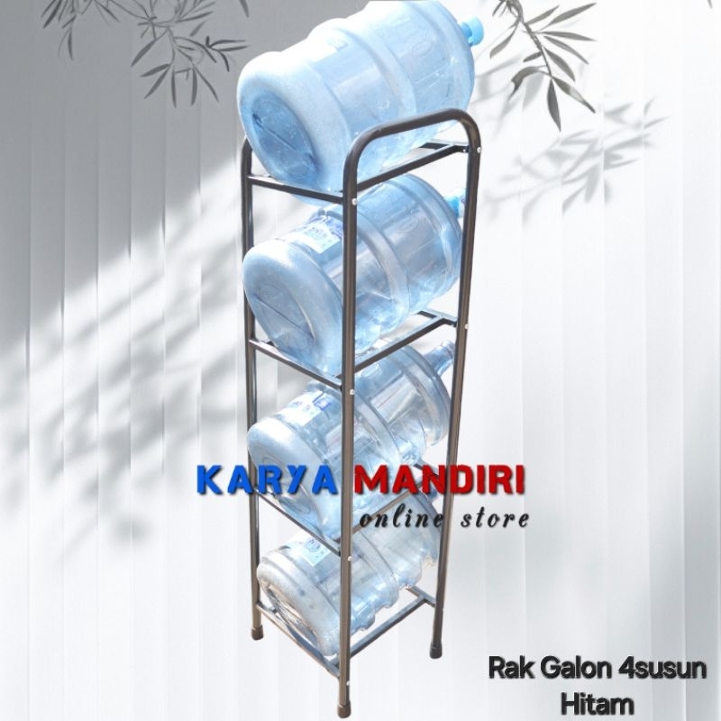 Jual Rak Galon Susun / Tempat Galon 4 Susun Hitam | Shopee Indonesia
