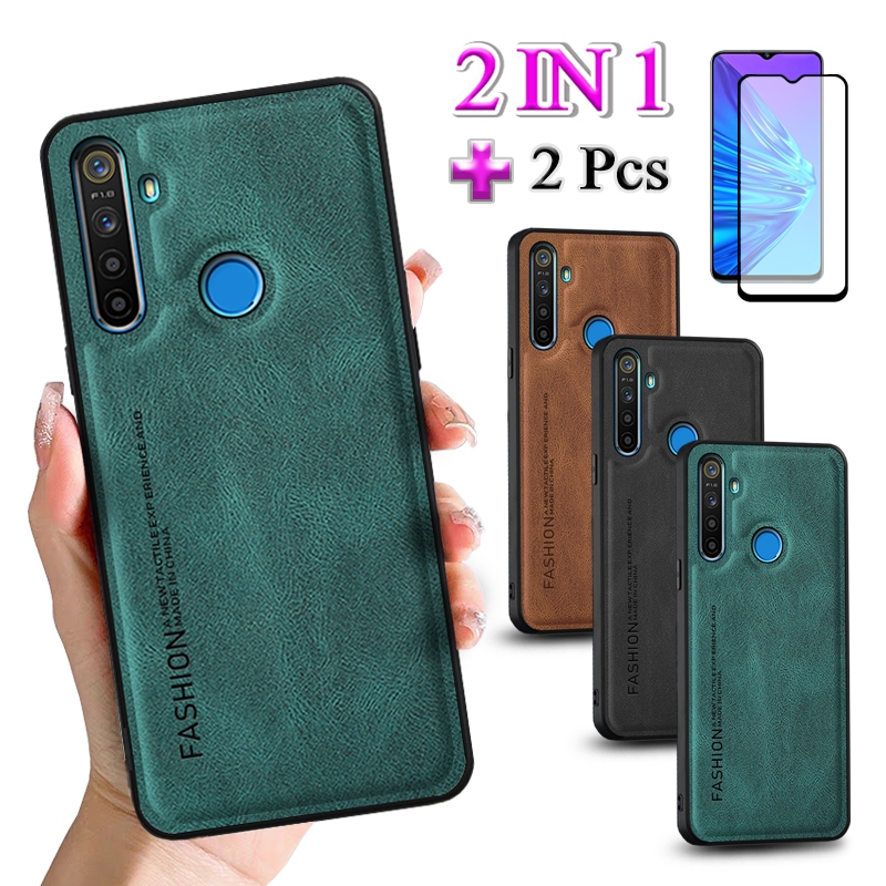 Jual 2 Dalam 1 Casing Realme 5i 5 Kotak Kulit Minimalis Dengan Film ...