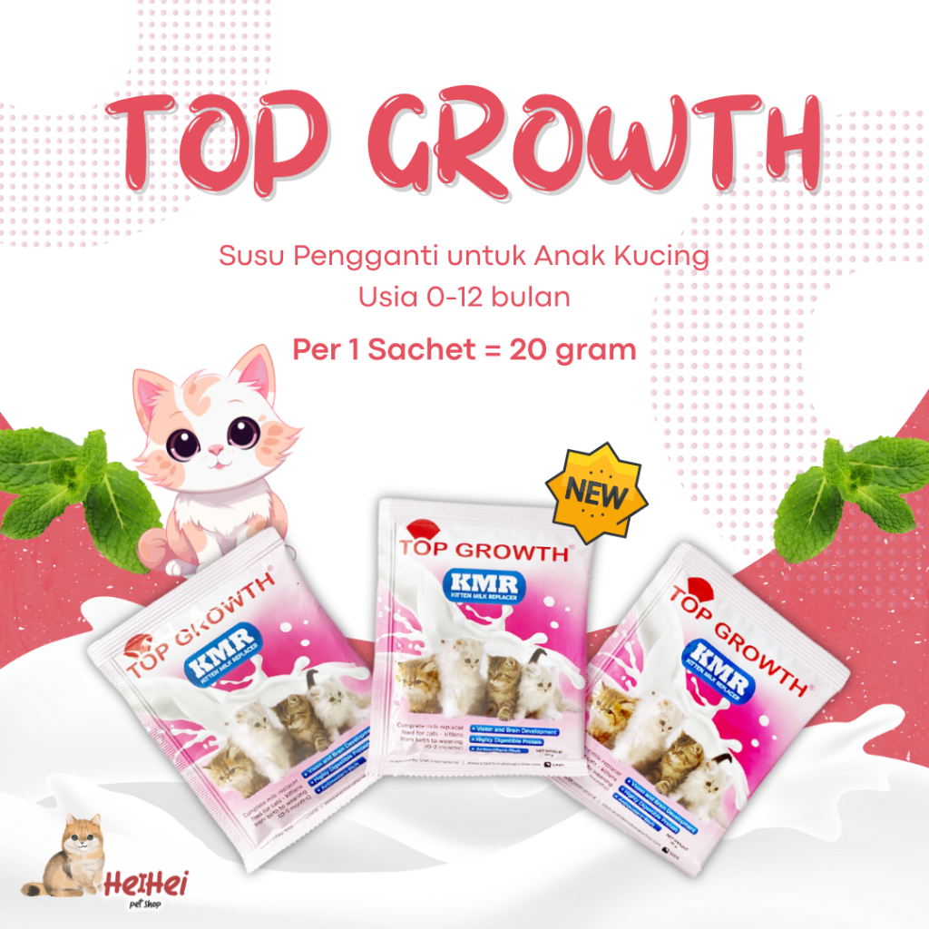 Jual Top Growth Susu Kucing Sachet 20gr - Susu Kitten - Susu Bayi Anak Kucing - Susu Pengganti ...