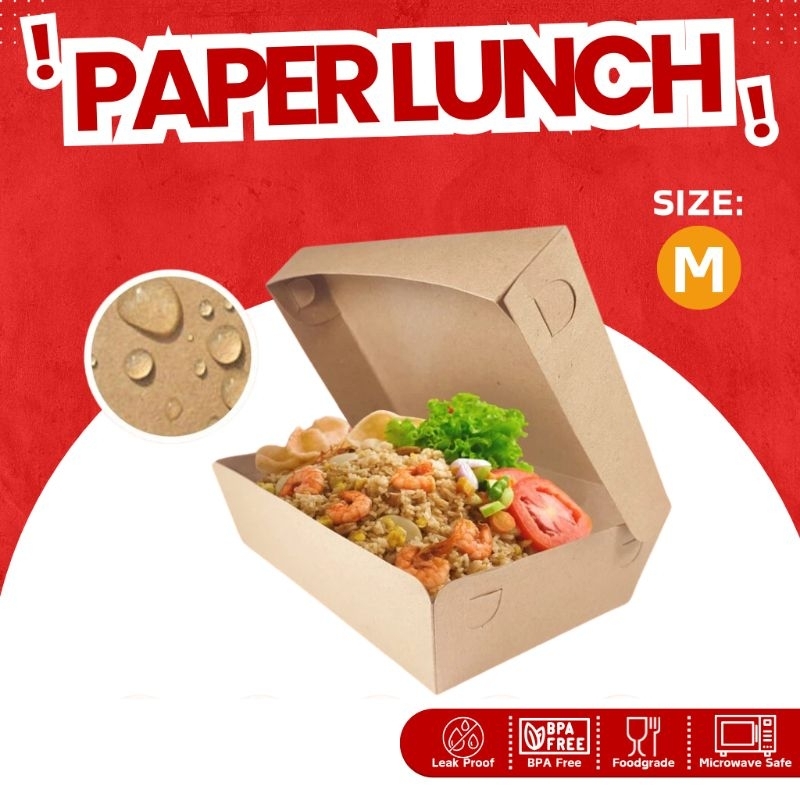 Jual Paper Lunch Box M Lembaran Coklat Craft Murah tebal Kotak Makan ...