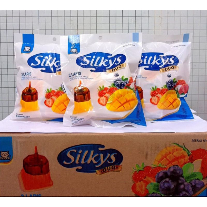 Jual jelly Silkys puding Duo dua lapis rasa 1pak isi 10 pcs mangga ...