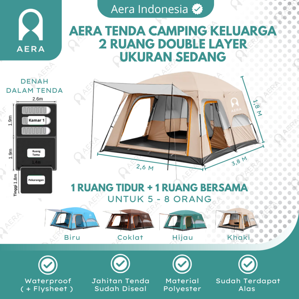 Jual TENDA CAMPING KELUARGA 2 RUANG | TENDA CAMPING TENTASTIC OUTDOOR ...