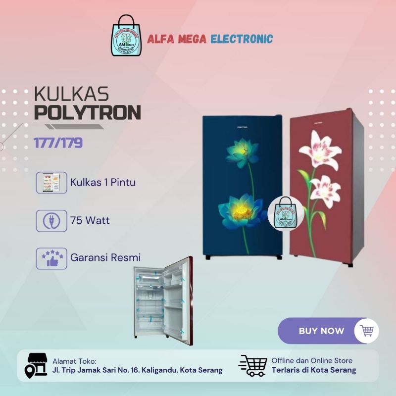 Jual Kulkas 1 Pintu Polytron 177/179 | Shopee Indonesia