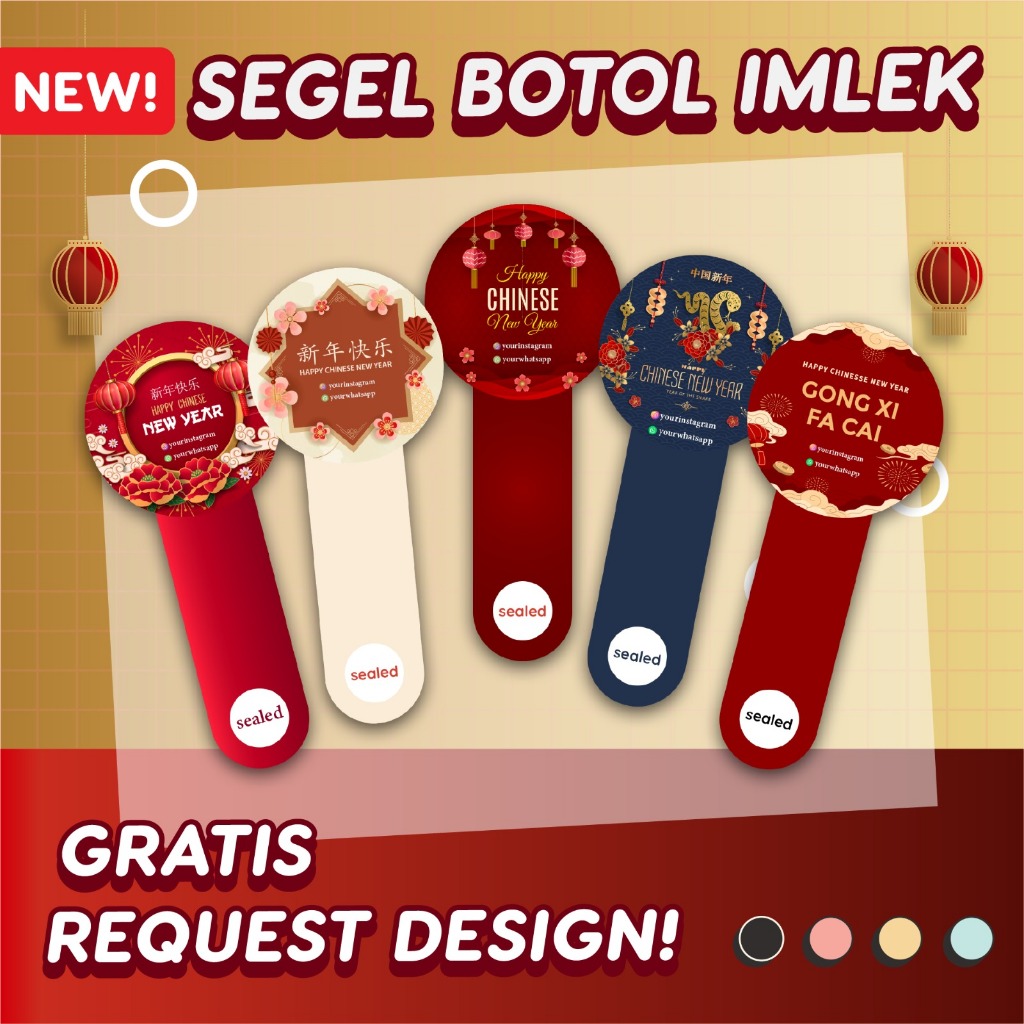 Jual Stiker Imlek 2025 Custom Segel Botol Print Sticker Segel Toples ...