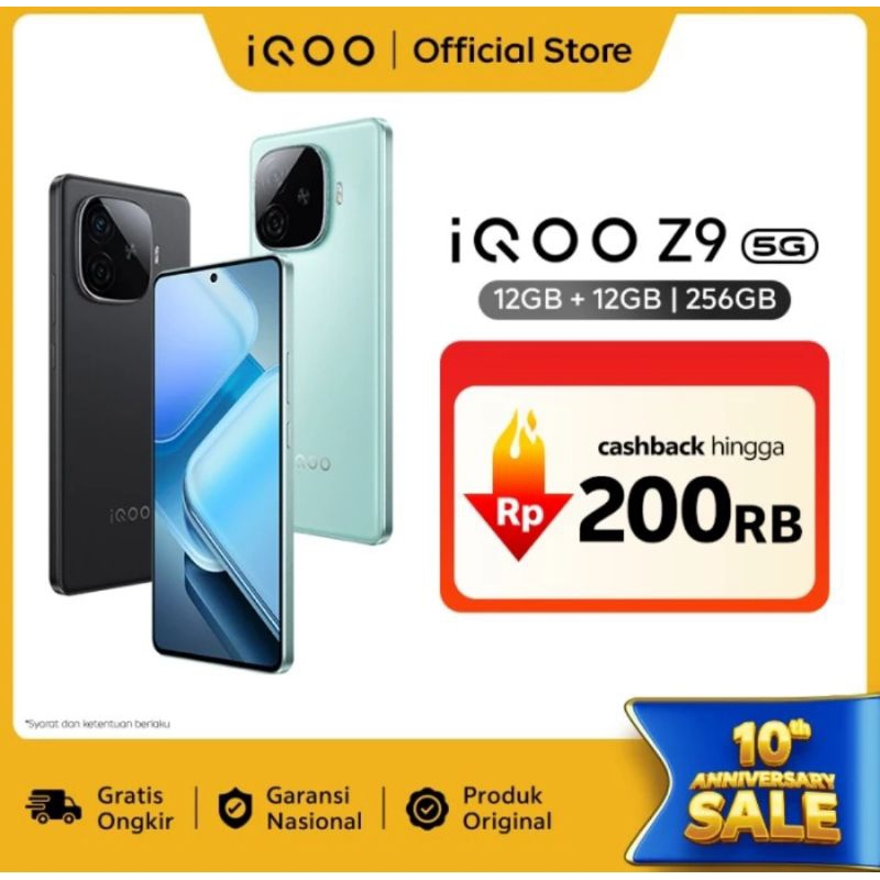 Jual vivo iQOO Z9 5G Snapdragon 7 Gen 3, 6000 mAH, 144Hz AMOLED Display ...