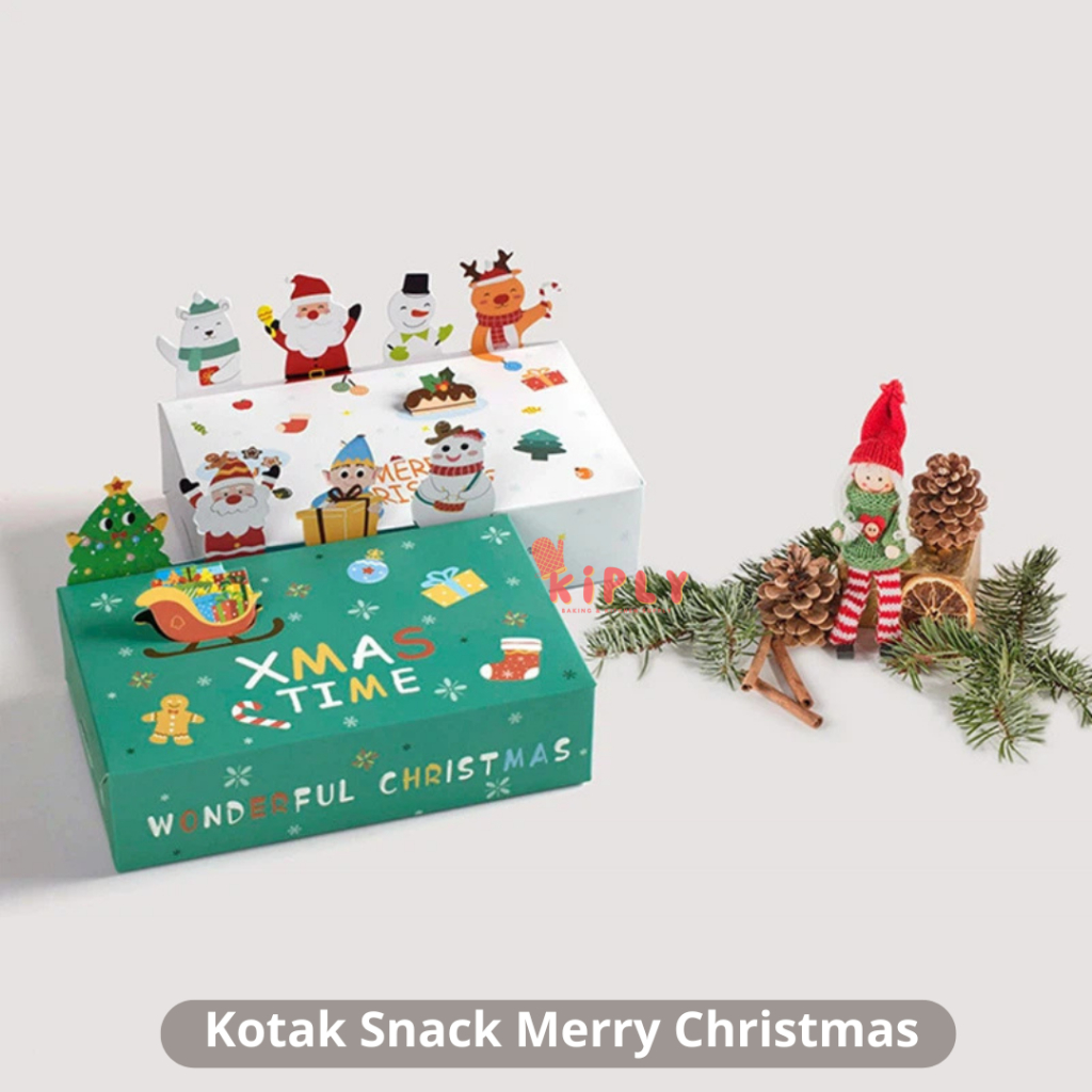 Jual Kotak Snack Putih Merry Christmas/Kotak Kue Natal / Box Kue Natal ...
