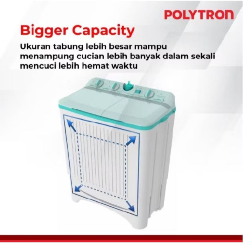 Jual POLYTRON MESIN CUCI PWM 7076 2 TABUNG 7 KG GARANSI RESMI | Shopee ...
