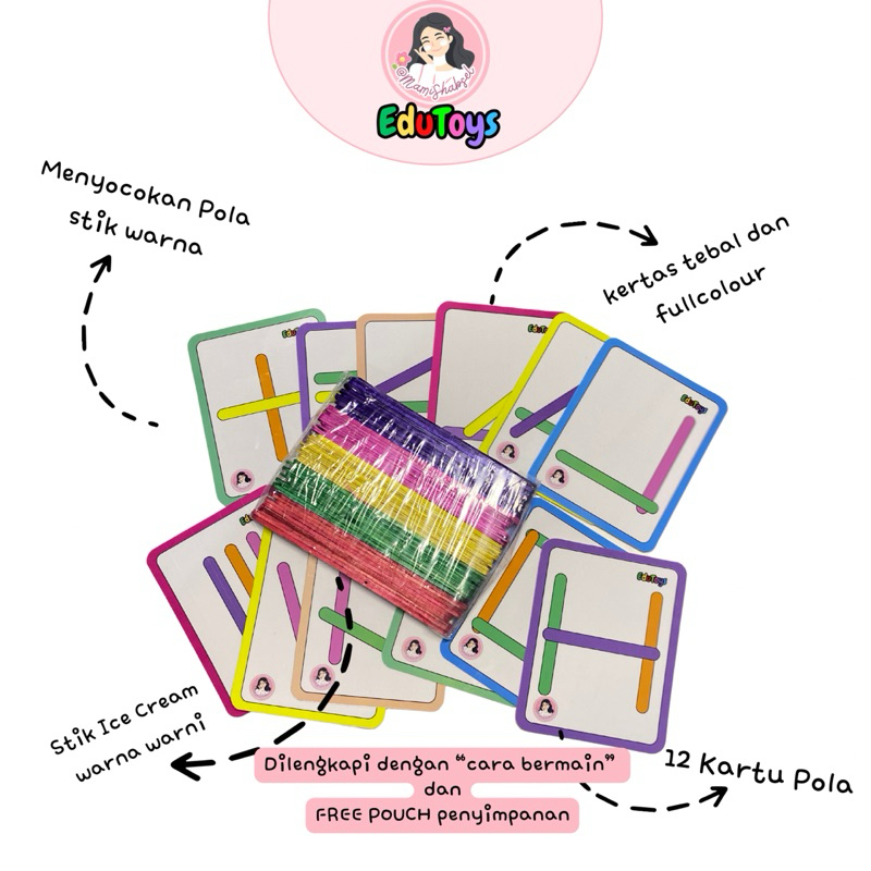Jual Mencocokan Pola Stik Permainan Edukasi Edukatif Edutoys Montesori ...