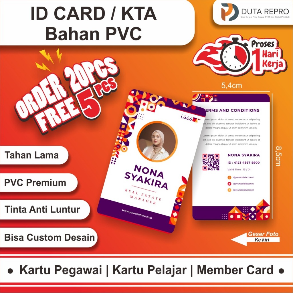 Jual Cetak ID Card / KTA PVC Premium Kartu Pelajar | Cetak Kartu Pegawai | Cetak Member Card ...