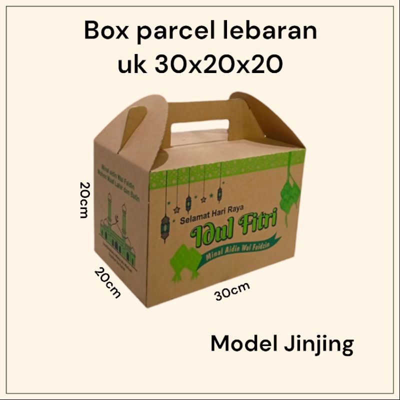 Jual Box parcel lebaran uk 30x20x20 model Jinjing untuk hampers,sembako ...