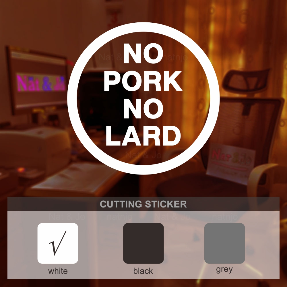 Jual Cutting Sticker No Pork No Lard Kaca Cafe Restoran Makanan Toko ...