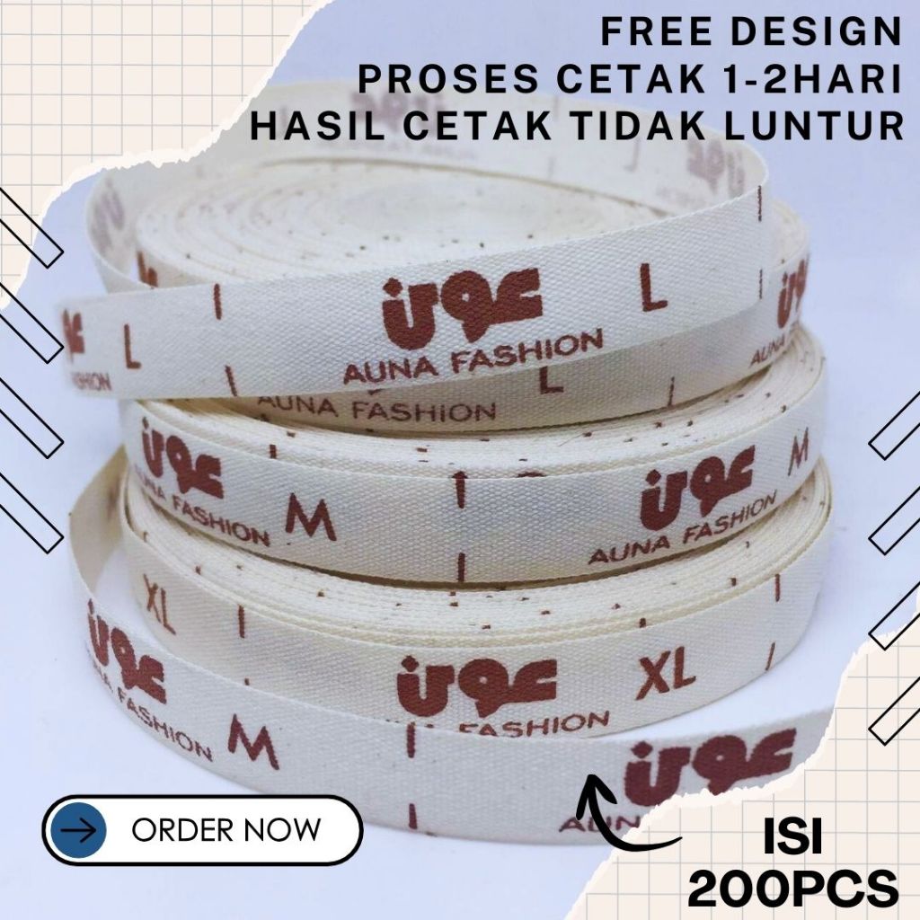 Jual 200pcs label katun / label baju / label hijab / katun halus ...