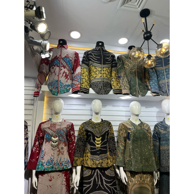 Jual COUPLE BATIK PRIA LENGAN PANJANG BAHAN DOBBY COMBINASI JAITAN ...