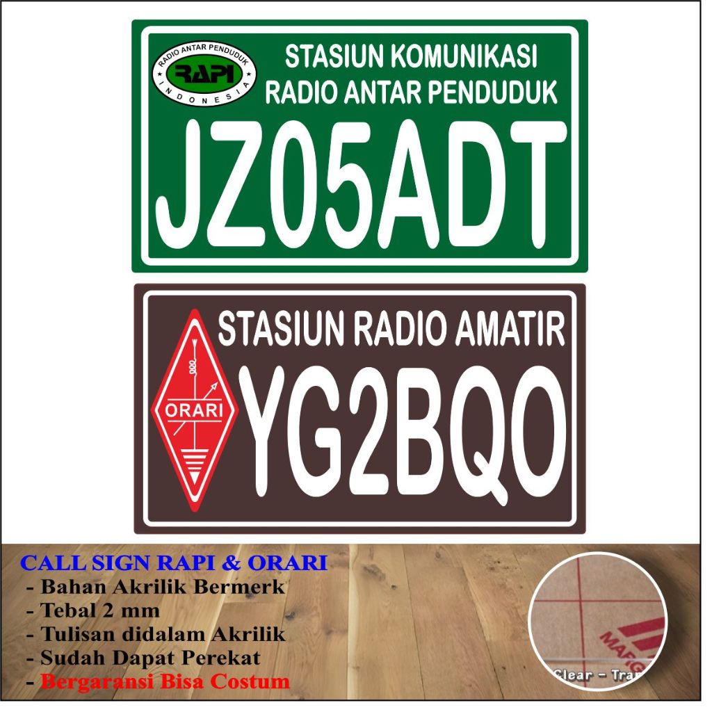 Jual PAPAN CALL SIGN ORARI RAPI RADIO AKRILI | Shopee Indonesia