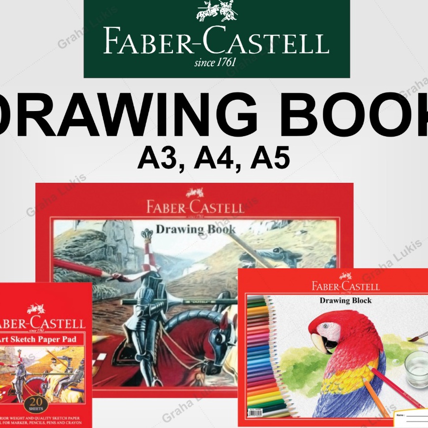 Jual HJ6 Faber Castell Sketch Book Drawing Book A5 A4 A3 | Shopee Indonesia