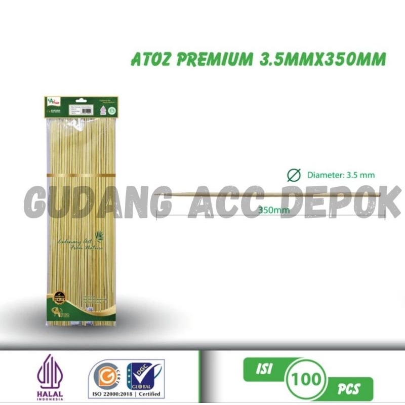Jual TUSUK SATE PANJANG 35CM / TUSUK SATE ATOZ PREMIUM 3,5MM X 35CM ...