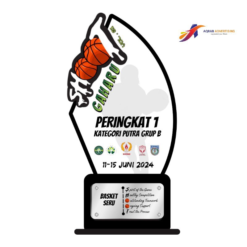 Jual Piala Trophy Tropi Plakat Basket Custom Kustom Akrilik Acrylic ...