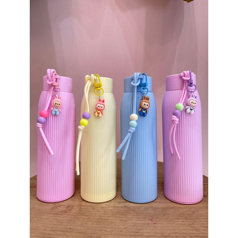 Jual Botol Macaron ganci labubu | Tumbler Aesthetic Kaca Korea KK ini ...