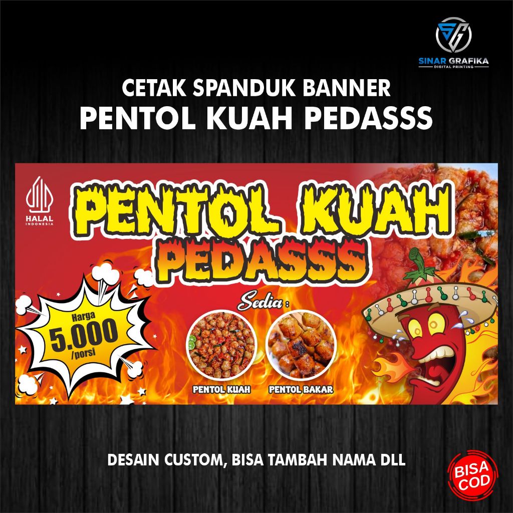 Jual Spanduk/Banner Bakso Pentol, Bisa Request Desain | Shopee Indonesia