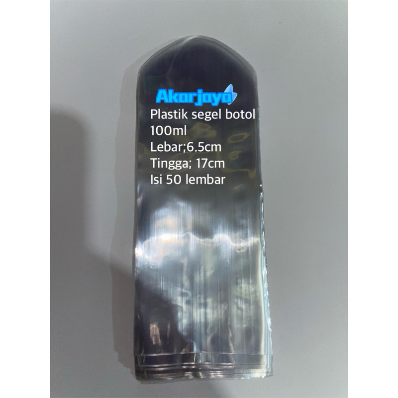 Jual plastik segel ukuran 6,5x17 untuk botol 100ml isi 50lembar ...