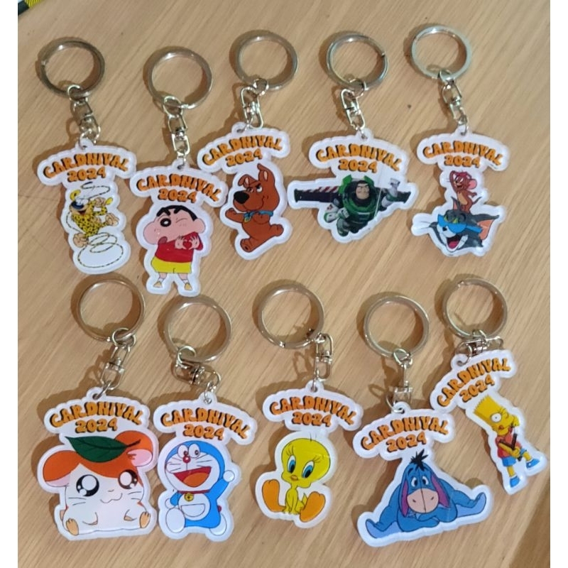 Jual Gantungan kunci akrilik custom keychain cutting pola ring putar | Shopee Indonesia