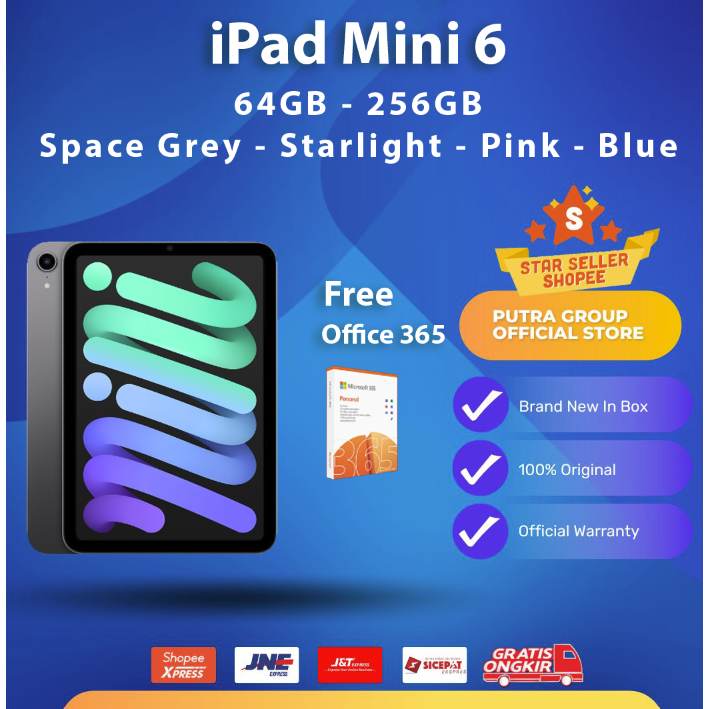 Jual iPad Mini 6 7 64GB 128GB 256GB WIFI Only Purple Starlight Grey ...