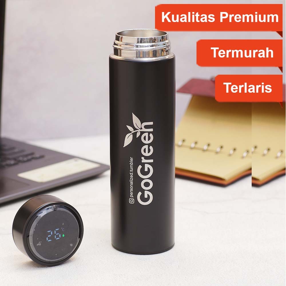 Jual Tumbler LED Suhu custom Tumblr Botol Air Minum Stainless Thumbler ...