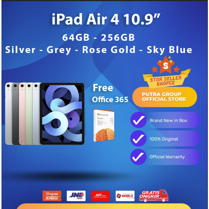 Jual iPad Air 4 64GB 256GB 10.9" inch WIFI CELLULAR Grey Blue Green ...