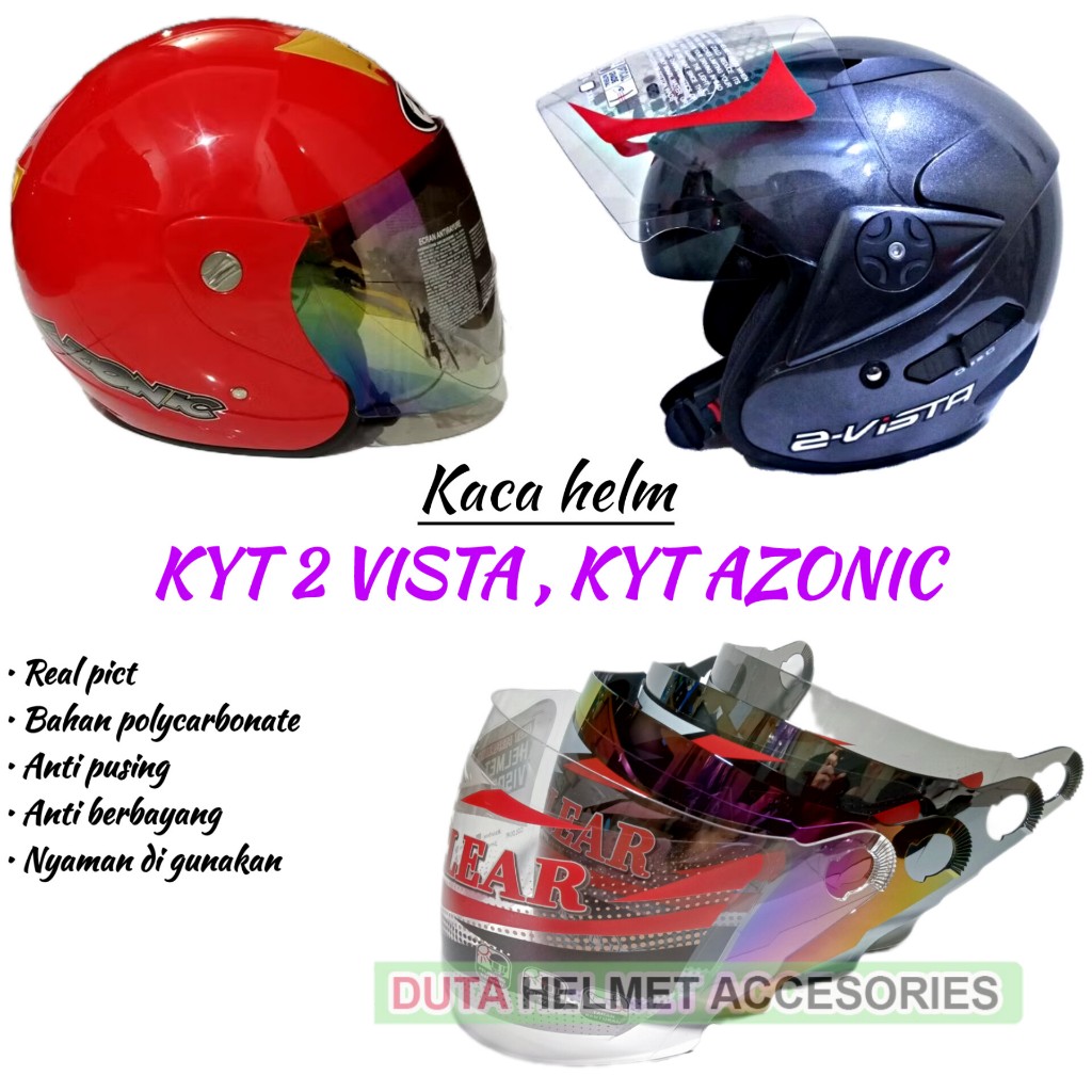Jual Kaca helm KYT 2 VISTA visor helmet kyt AZONIC 2vista pelangi ...