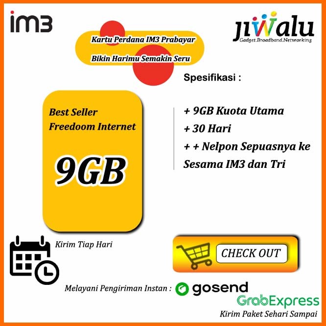 Jual Kartu Perdana Indosat IM3 Freedom Internet 9GB / 30 Hari | Shopee ...