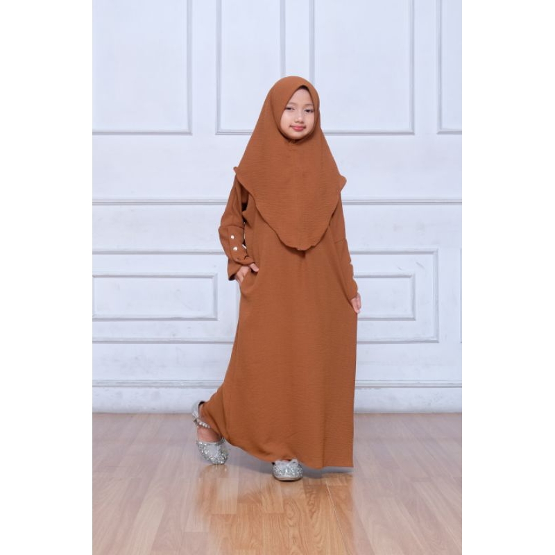 Jual GAMIS ANAK DAN DEWASA GAMIS SET HIJAB GAMIS ANAK CRINGKLE AIRFLOW GAMIS DEWASA CRINGKLE ...
