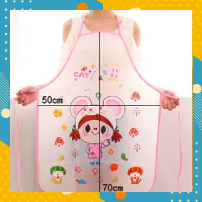 Jual Celemek Masak Anti Air Apron Waterproof Motif Lucu Transparan ...