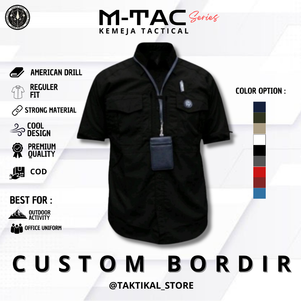 Jual TS - Kemeja Tactical MTAC Lengan Pendek Hijau Army Bahan American ...