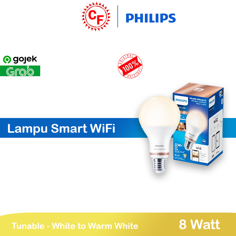 Jual Philips Lampu Smart WiFi LED 8 Watt Tunable White | Shopee Indonesia