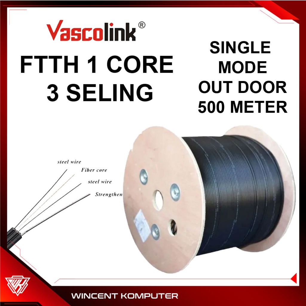 Jual Kabel Fiber Optic 1 Core Vascolink Drop Core Ftth | Shopee Indonesia