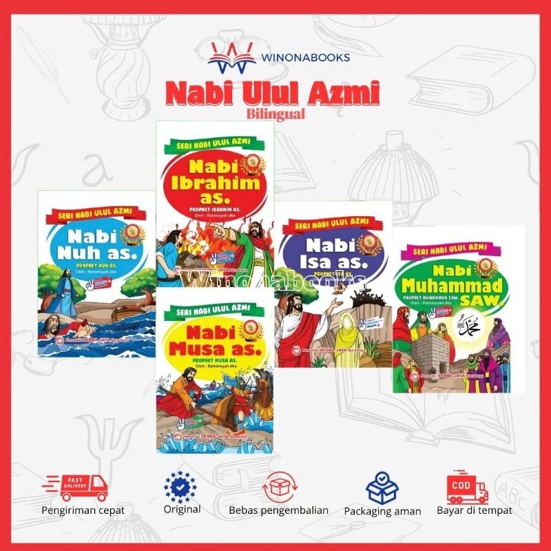 Jual Paket isi 5 Buku Anak Kisah Nabi Seri Nabi Ulul Azmi dan kisah 25 ...