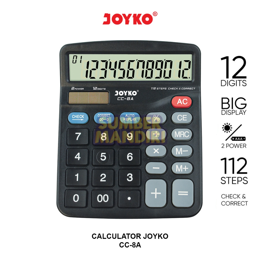 Jual Calculator Kalkulator JOYKO CC-8A 12 Digits [1 PCS] | Shopee Indonesia