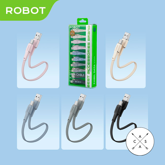 Jual (Per PCS) Robot RC30 30cm USB-C Colorful Kabel Data Cable Charger ...