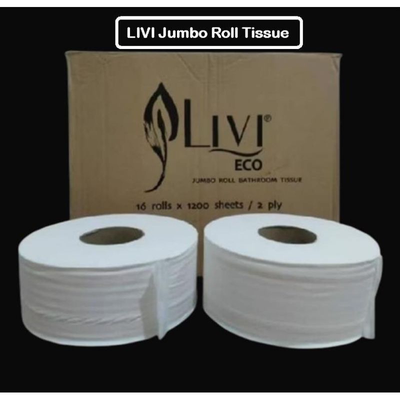 Jual TISSUE JUMBO ROLL Tissue LIVI eco Toilet Jumbo JRT 1200s 1 Dus isi ...