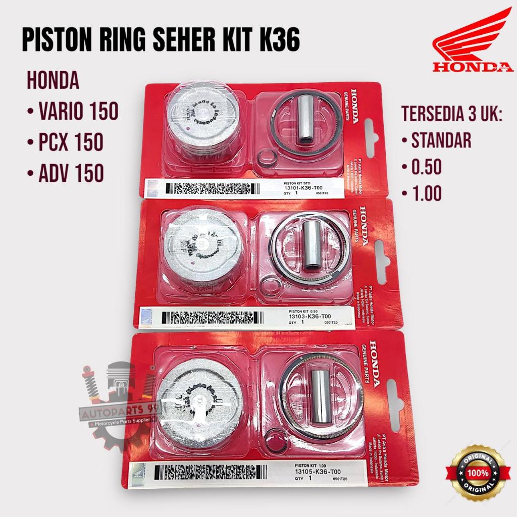 Jual Piston Ring Seher Kit Honda Vario 150 ESP ADV 150 PCX 150 Original Piston K36 | Shopee ...