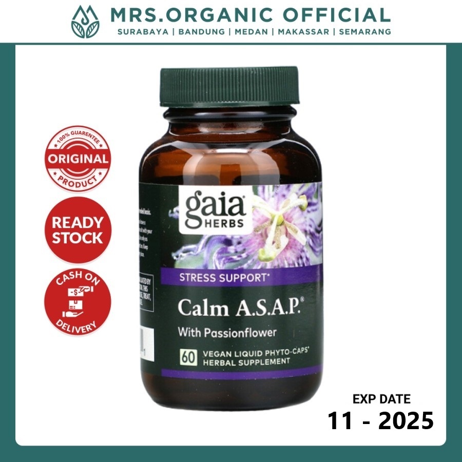Jual Vitamin Herbal Penenang Ketenangan CALM ASAP Gaia Herbs | Shopee ...