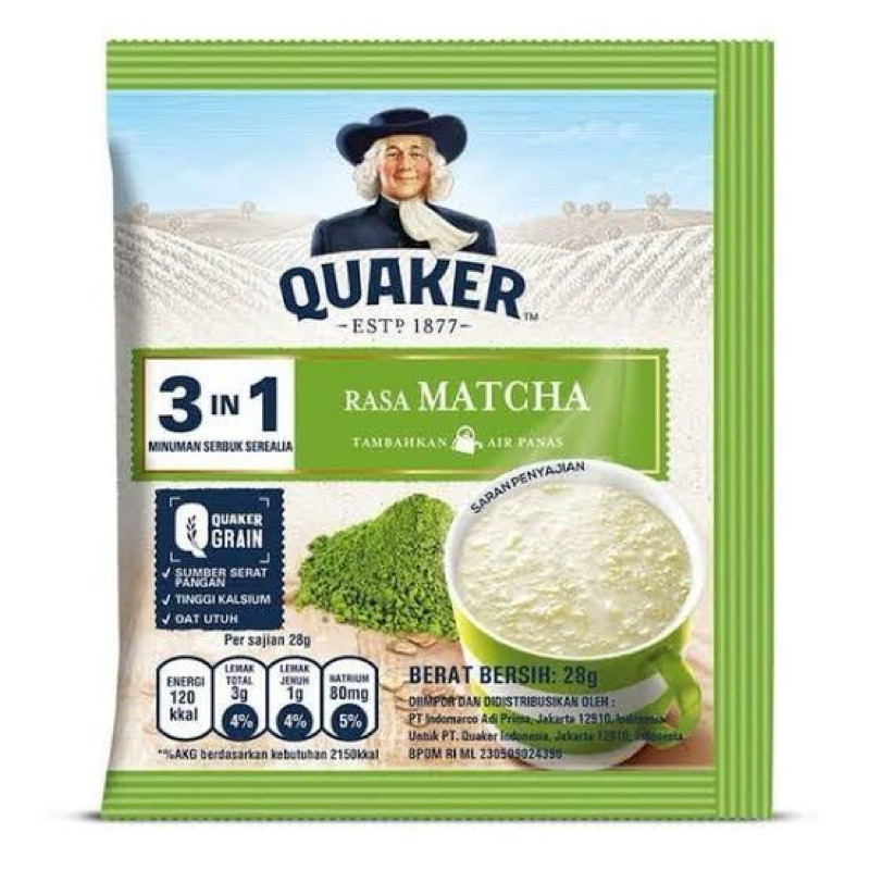 Jual QUAKER OAT SACHET RASA MATCHA (10pcs) | Shopee Indonesia