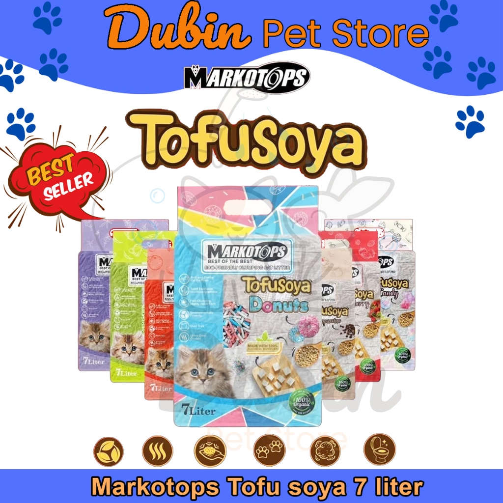 Jual MARKOTOP Soya/Tofu 7 Liter | Pasir Kucing Markotops Tofu Soya 7L ...