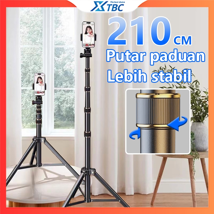 Jual XTBC Tripod 210 CM Besi Plus Mini ball head Holder Tripod Hp Ring Light 2 Meter Live ...