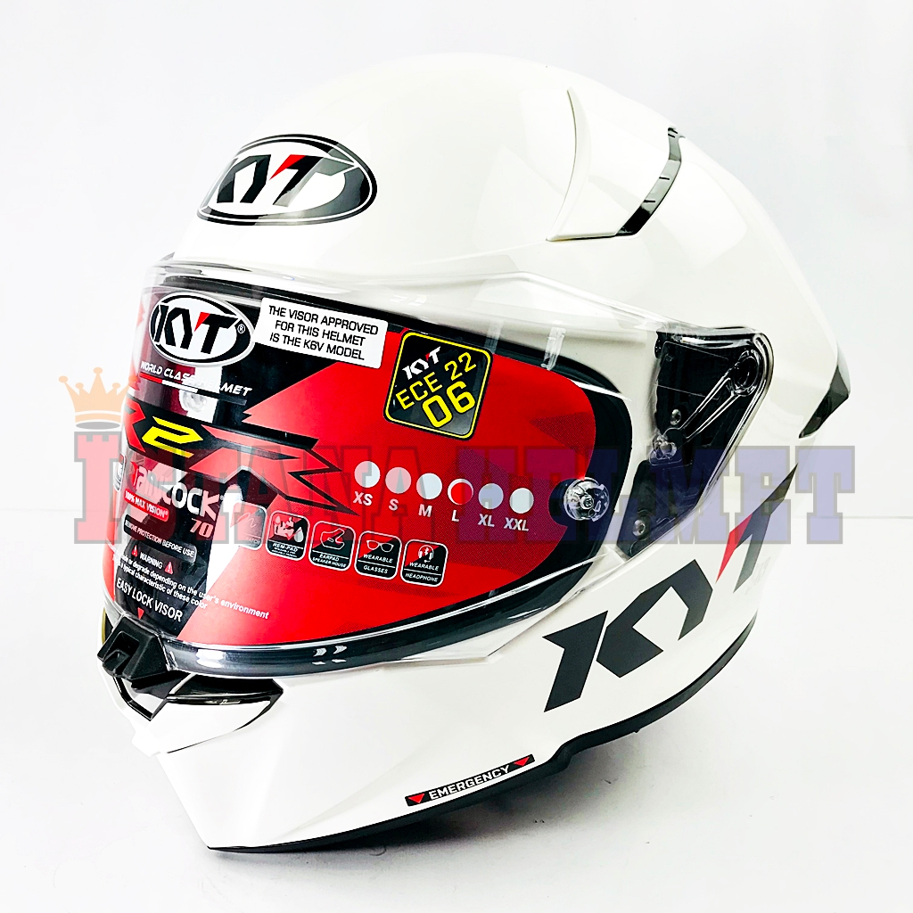 Jual HELM KYT R2R SOLID WHITE ORIGINAL | Shopee Indonesia