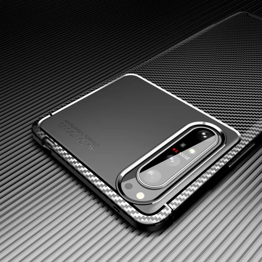 Jual SONY XPERIA 5 I / 5 II / 5 III CASE AUTOFOCUS SLIM CARBON (ARMOR ...