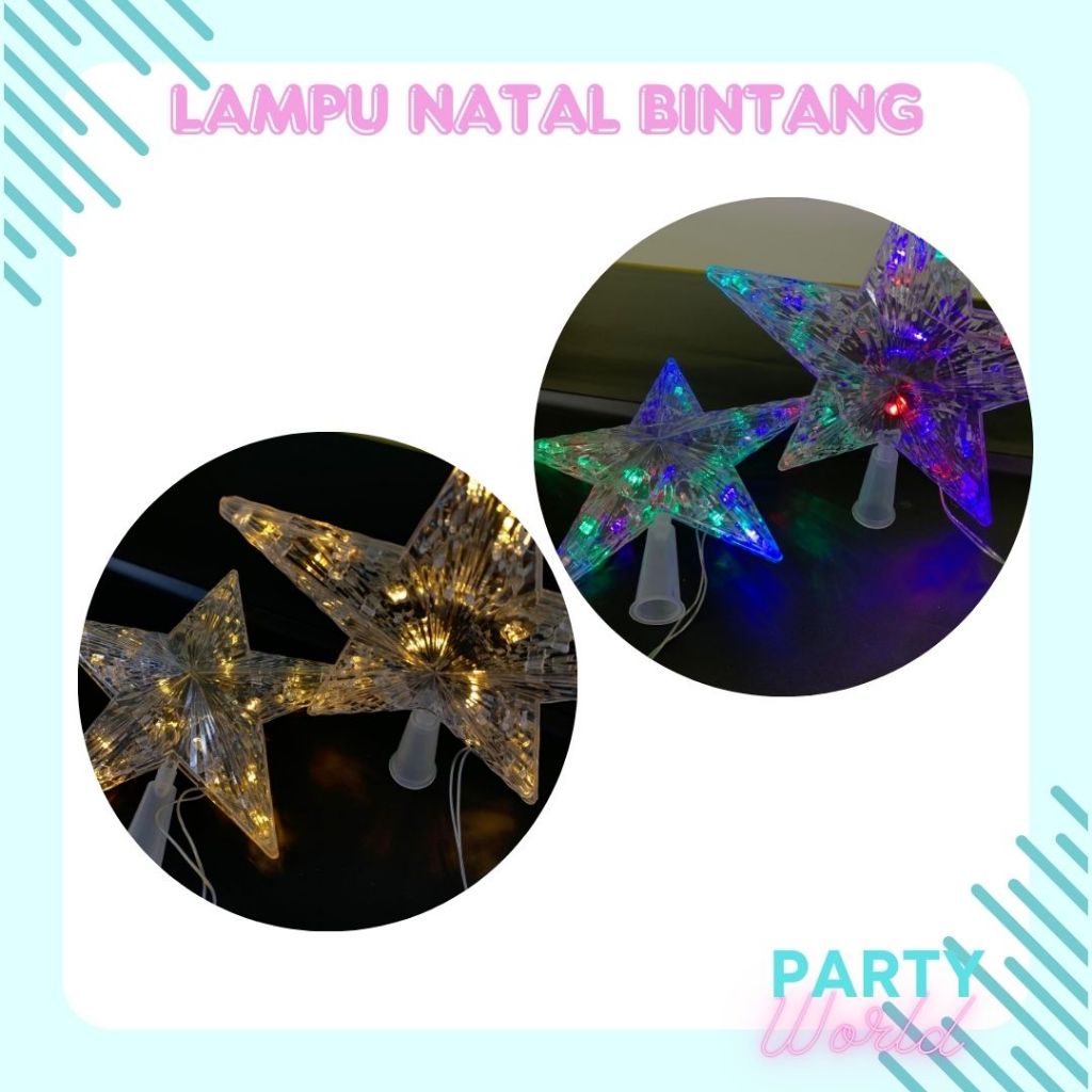 Jual Bintang Pohon Natal Jumbo 22cm Hiasan Natal Christmas Star Light ...