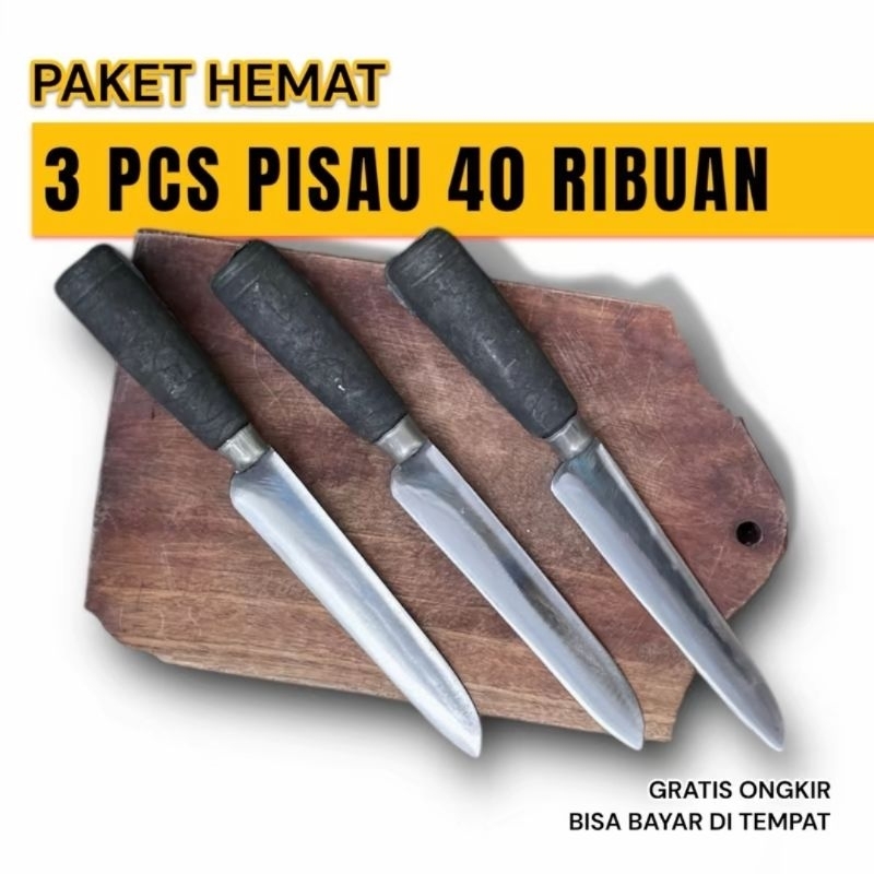 Jual ( PROMO 3 PCS ) Pisau Bajah HSS Pisau Dapur Asli Pisau Daging ...