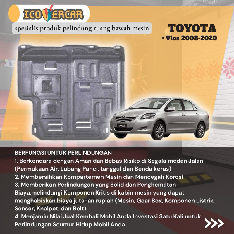Jual engine cover pelindung ruang bawah mesin Toyota Vios tahun 2005-2020 | Shopee Indonesia